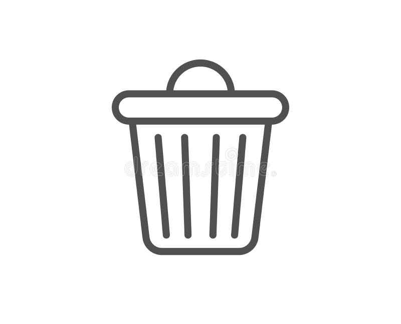 Trash Bin Line Icon. Garbage, Waste Sign. Delete, Remove. Vector Stock ...