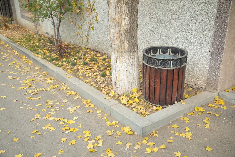 Trash Bin in the Park. Environment Stock Illustration - Illustration of ...