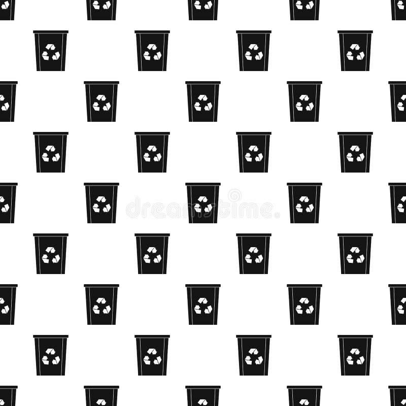 Trash Bin with Recycle Symbol Pattern Vector Stock Vector ...