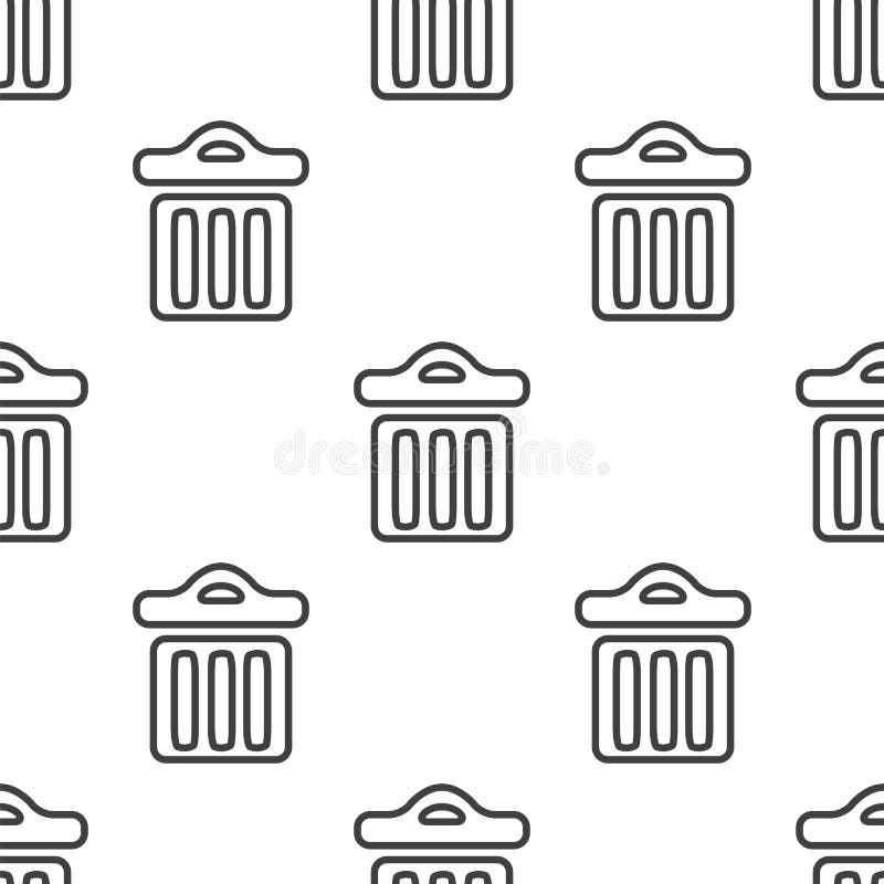 Trash Can Pattern, Cartoon Style Stock Vector - Illustration of ...