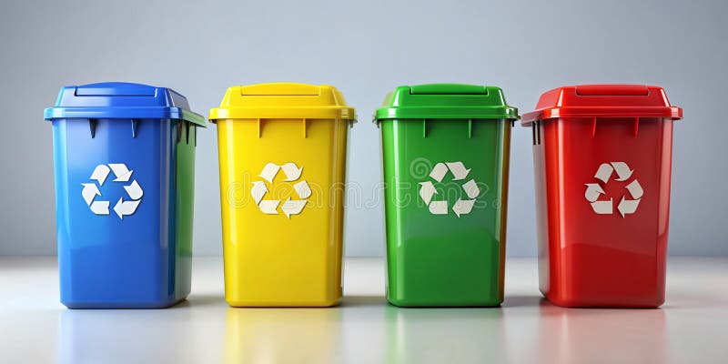 Trash Bin for Separate Garbage Collection Different Colors and ...