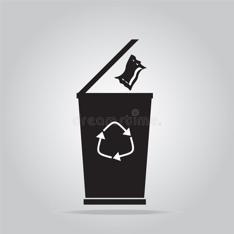 Trash Bin with Man Symbol Illustration Stock Vector - Illustration of ...