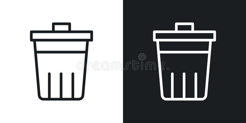 Trash Bin vecor icon set stock vector. Illustration of trash - 340639146