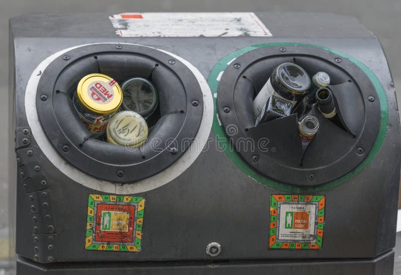 Trash Bins in the City Center Editorial Stock Image - Image of center ...