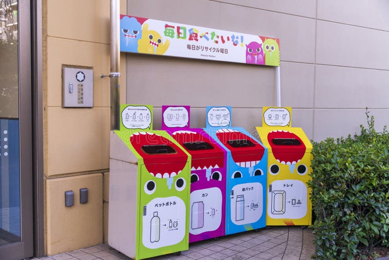 Trash Bins in Japan, Imitating Trash-eating Monsters Editorial ...