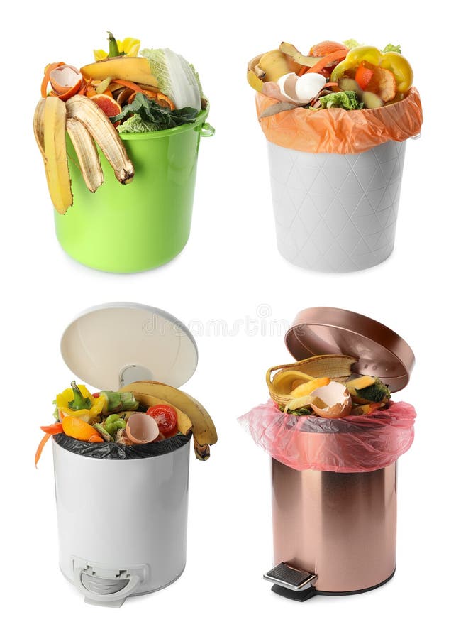 Domestic Food Waste Compost Fruits Vegetables White Background Stock ...