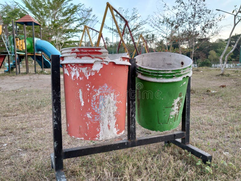 Trash Bins are Placed in the Playground so that Visitors Can Maintain ...