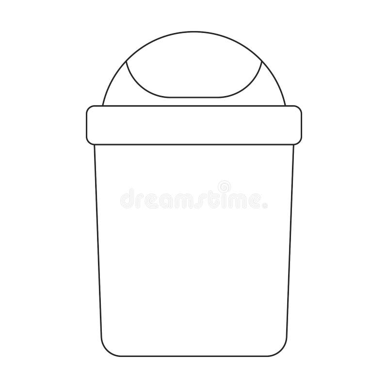 Trash Box Vector Icon.Outline Vector Icon Isolated on White Background ...