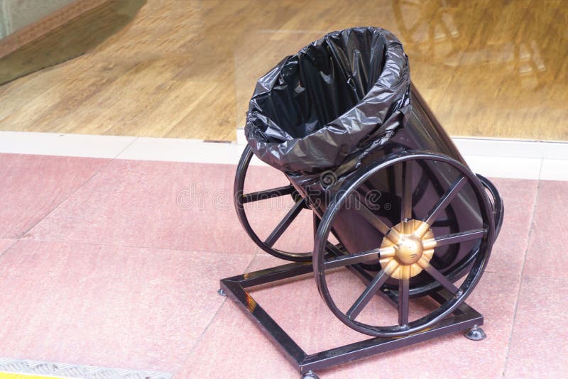 Trash Bucket with Plastic Bag Stock Image - Image of clean, garbage ...