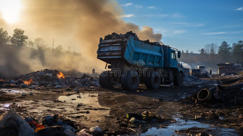 Trash Burning. Air Pollution. Environmental Contamination. Illegal Junk ...