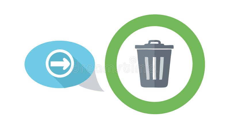 Trash Can with Arrow Icon for Moving To Trash, Vector Design Generative ...