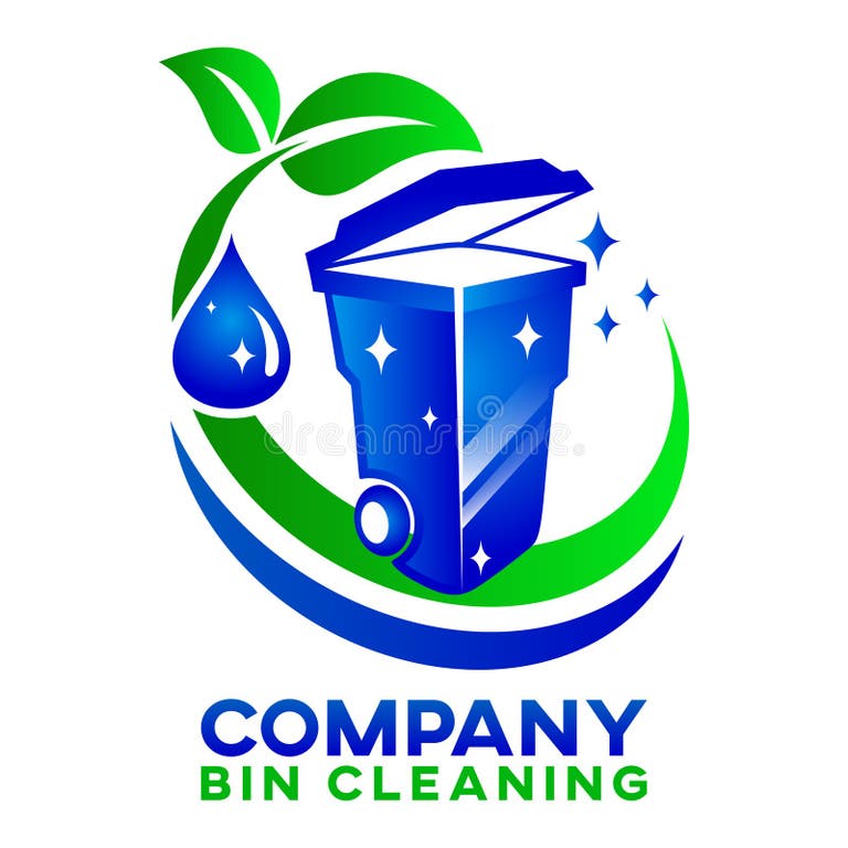 Trash Can Bin Cleaning Logo Stock Vector - Illustration of animation ...