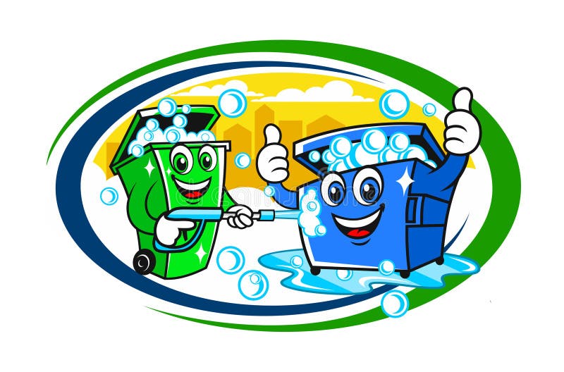Trash Can Bin Cleaning Logo Stock Vector - Illustration of service ...