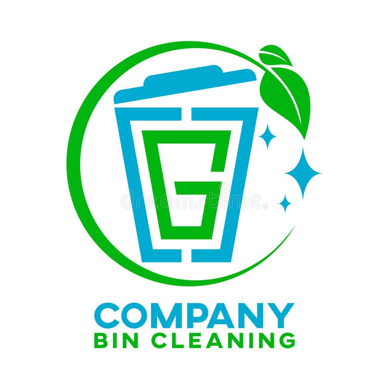 Trash Can Bin Cleaning Logo Stock Vector - Illustration of service ...