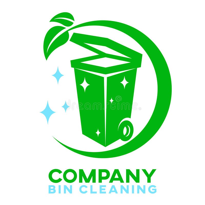 Trash Can Bin Cleaning Logo Stock Vector - Illustration of animation ...
