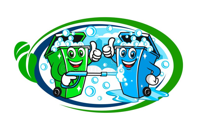 Trash Can Bin Cleaning Logo Stock Vector - Illustration of clean, cute ...