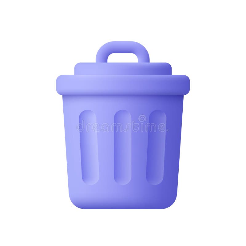 Trash Can, Trash Bin. Environment Garbage Concept. 3d Vector Icon Stock ...