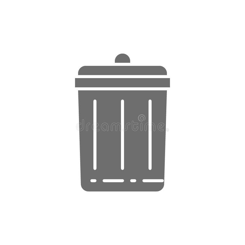 Vector Trash Can, Waste, Recycle Grey Icon. Stock Vector - Illustration ...