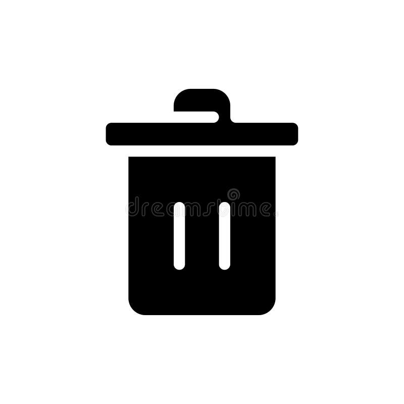Trash Can Black Glyph Ui Icon Stock Vector - Illustration of mobile ...