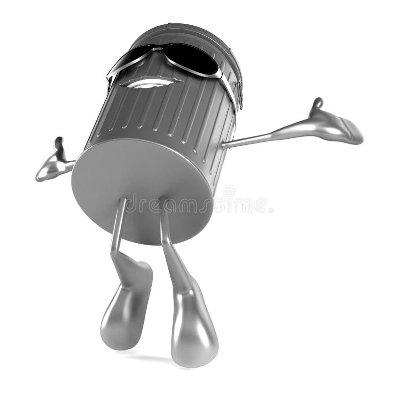 Trash can character stock illustration. Illustration of environmental ...