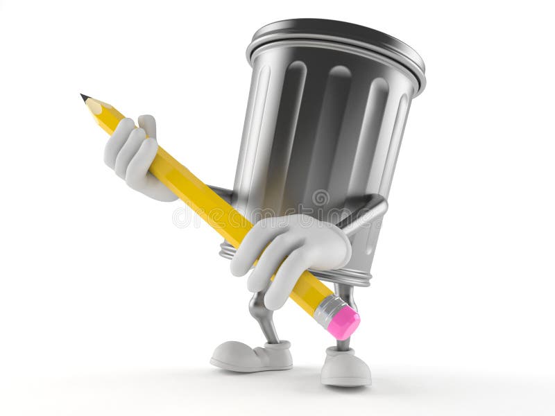 Trash Can Character Holding Interview Microphone Stock Illustration ...