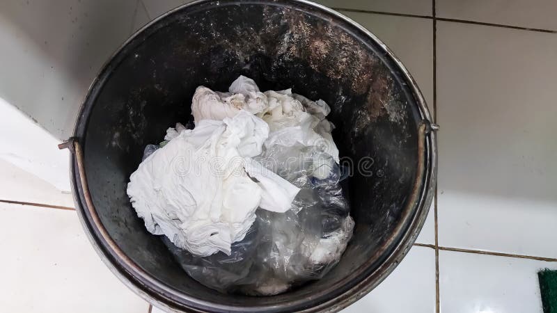 Trash Can Containing Some Trash in the Form of Used Tissue and Plastic ...