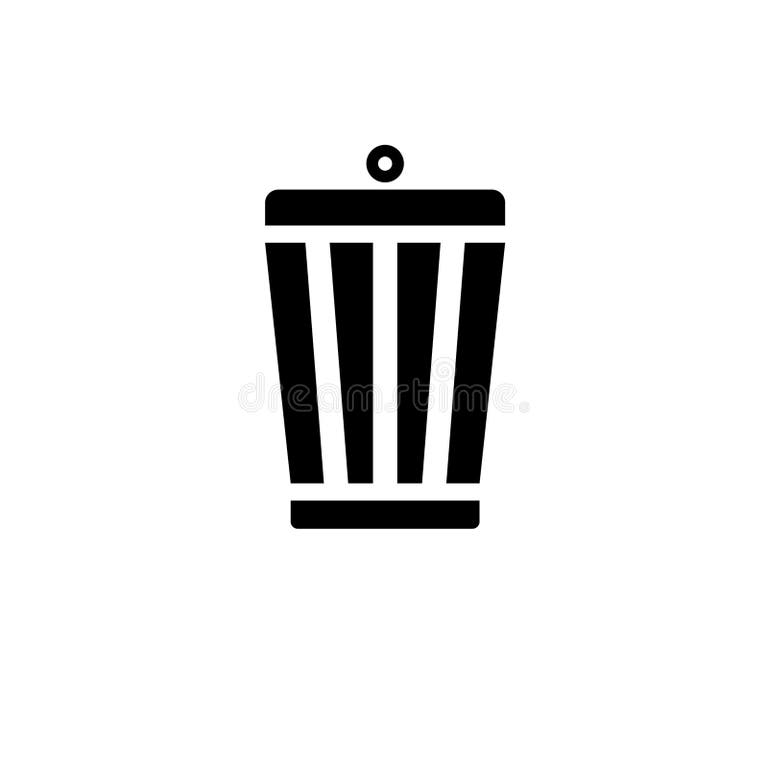 Trash Can, Disposal Waste, Recycle Bin Solid Flat Vector Icon Isolated ...