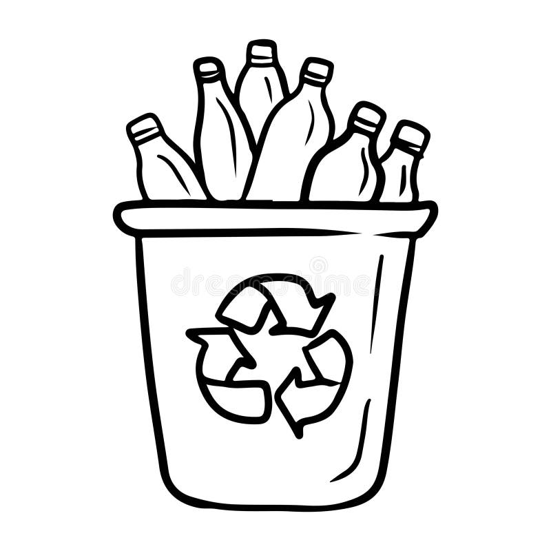 Trash Can with Empty Plastic Bottles for Recycling. Recycling Garbage ...