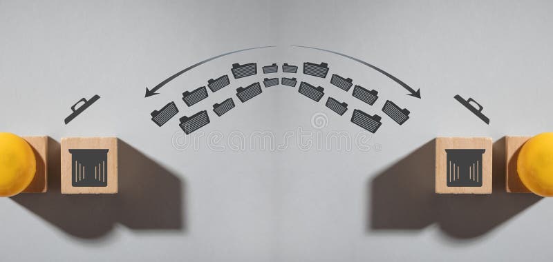 Trash Can and Files. Delete Files Stock Photo - Image of innovation ...