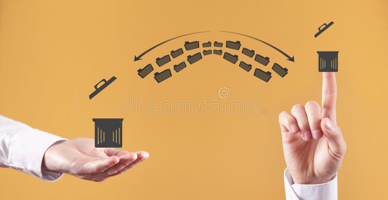 Trash Can and Files. Delete Files Stock Image - Image of remove, online ...