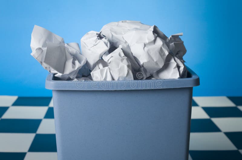 Trash Can Filled with Papers Stock Photo - Image of paper, rubbish: 3589108