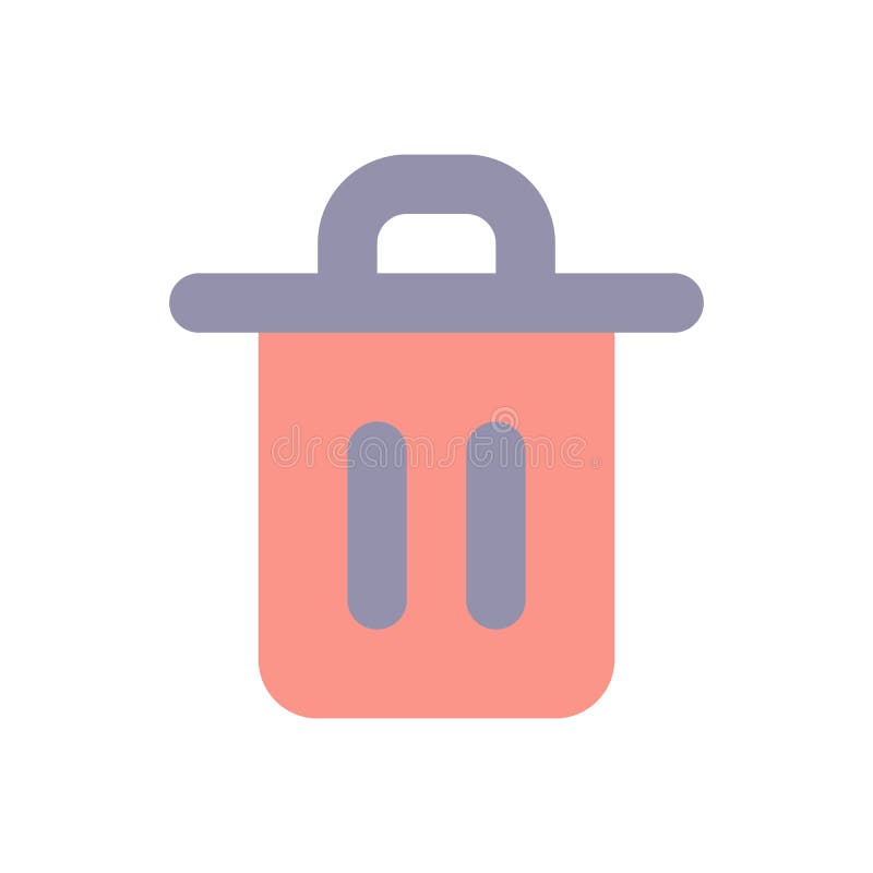 Trash Can Flat Color Ui Icon Stock Vector - Illustration of isolated ...