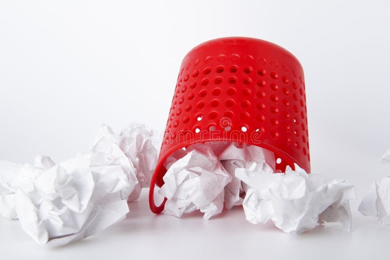 Trash Can. Full Basket. Crumpled Paper in a Basket Stock Image - Image ... Trash Can. Full Basket. Crumpled Paper in a Basket Stock Image - Image ...