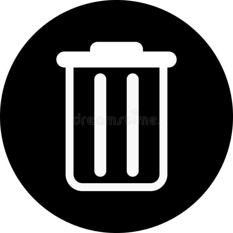 Trash Can Icon in Black and White, Delete Button Stock Vector ...