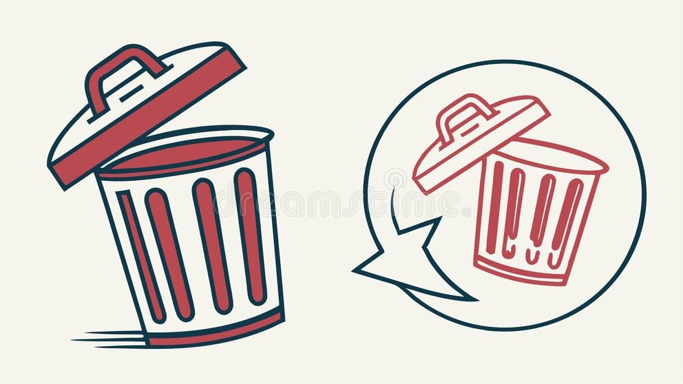 Trash Can Icon Delete and Remove Symbol Generative AI Stock Vector - Illustration of drawing ...
