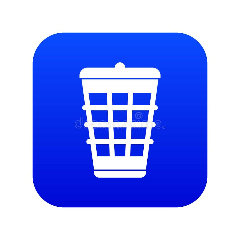 Trash Can Icon Digital Blue Stock Vector - Illustration of office ...