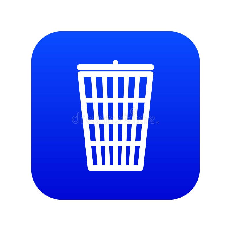 Trash Can Icon Digital Blue Stock Vector - Illustration of protection ...