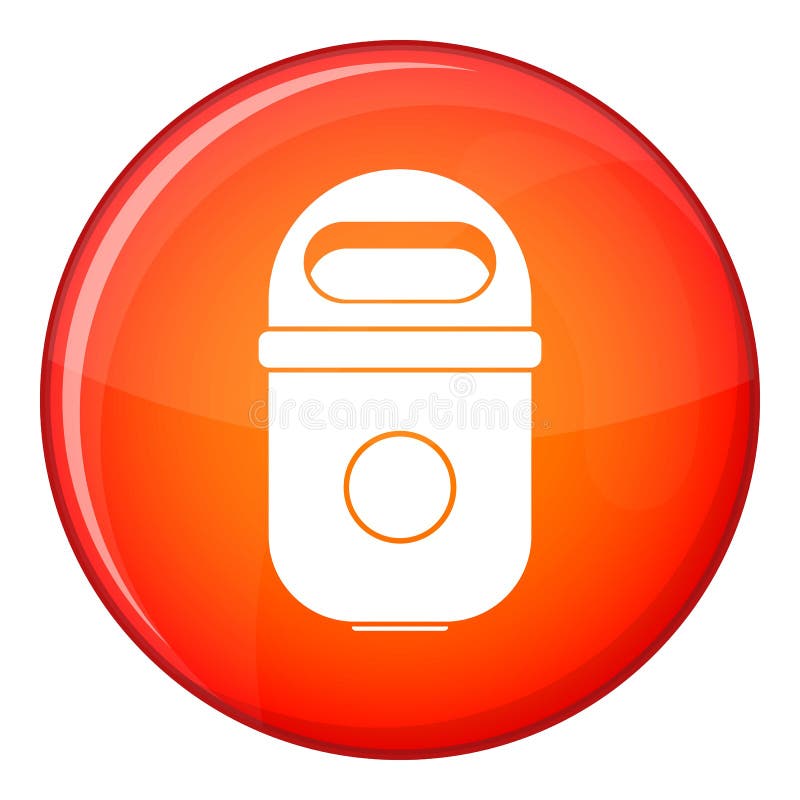 Trash can icon, flat style stock vector. Illustration of line - 82757315