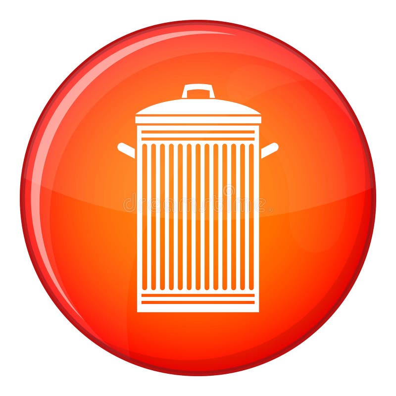 Trash can icon, flat style stock vector. Illustration of flat - 82757616