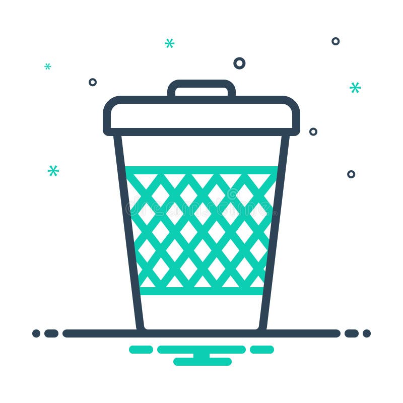 Mix Icon for Trash Can, Garbage and Waste Stock Vector - Illustration ...