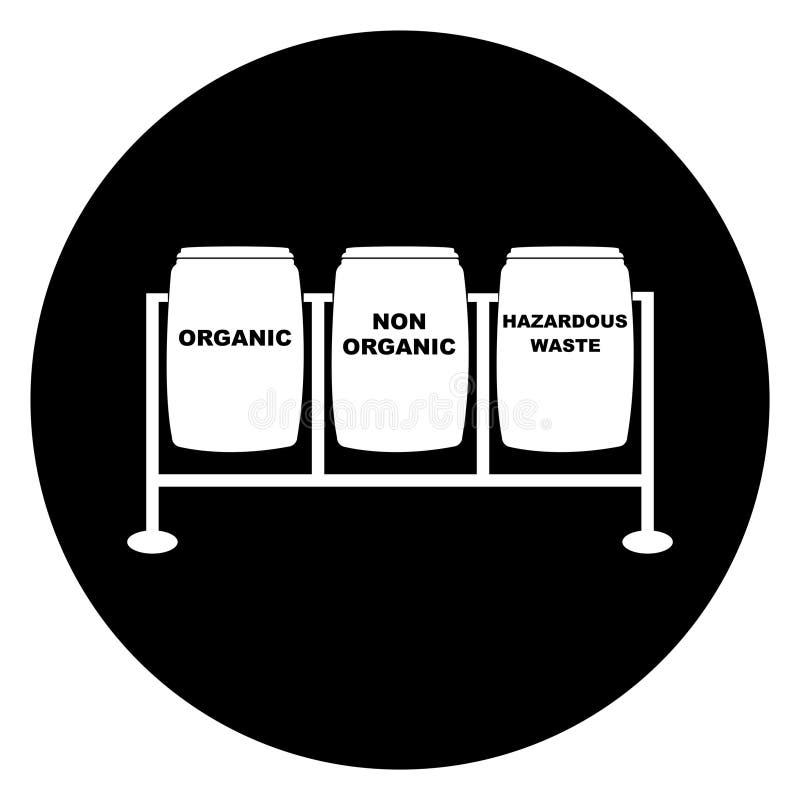 Trash Can Icon, and Its Designation Stock Vector - Illustration of ...