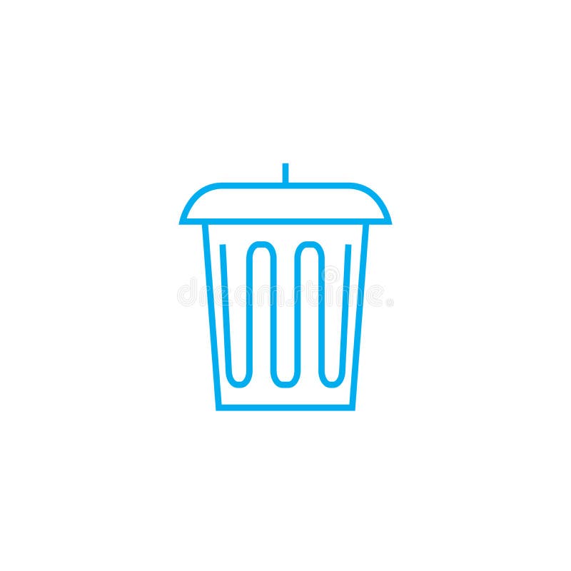 Trash Can Linear Icon Concept. Trash Can Line Vector Sign, Symbol ...