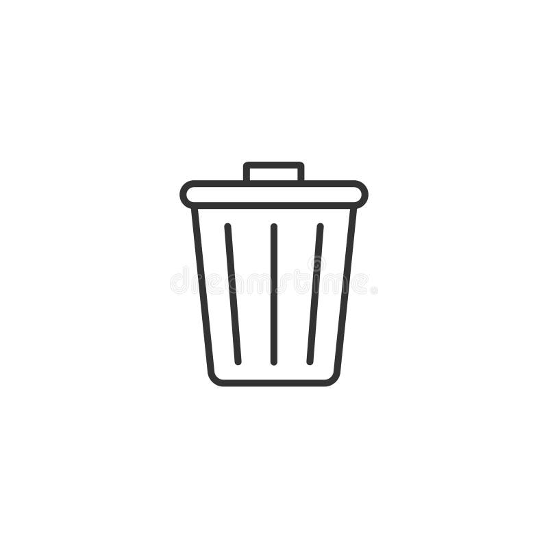 Trash Can Linear Icon. Trash Line Outline Vector Illustration Stock ...