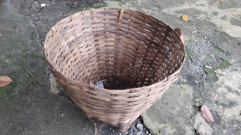 Trash can made of bamboo stock photo. Image of bamboo - 221450192