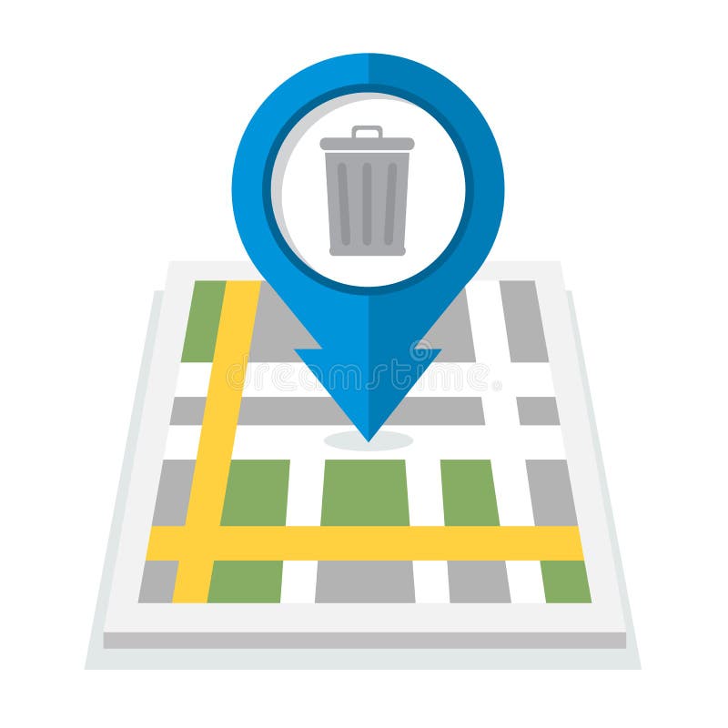 Trash can map icon stock vector. Illustration of digital - 90979652