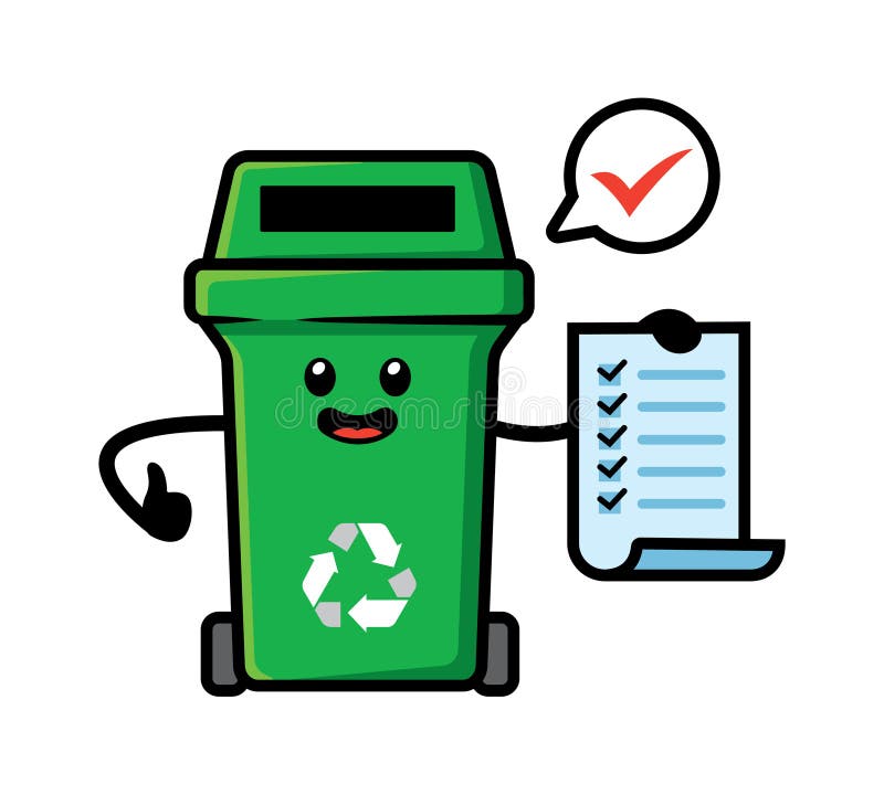 Trash Can Mascot Character Design Stock Vector - Illustration of logo ...