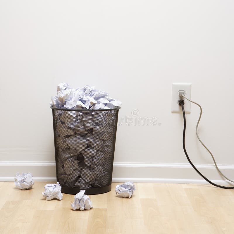 Trash can and outlet. stock image. Image of crumpled, colour - 2431569