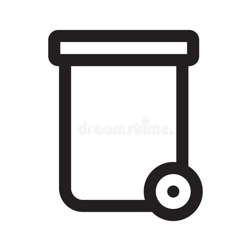 Trash Can Outline Icon. Trash Bin Vector Illustration Stock Vector ...