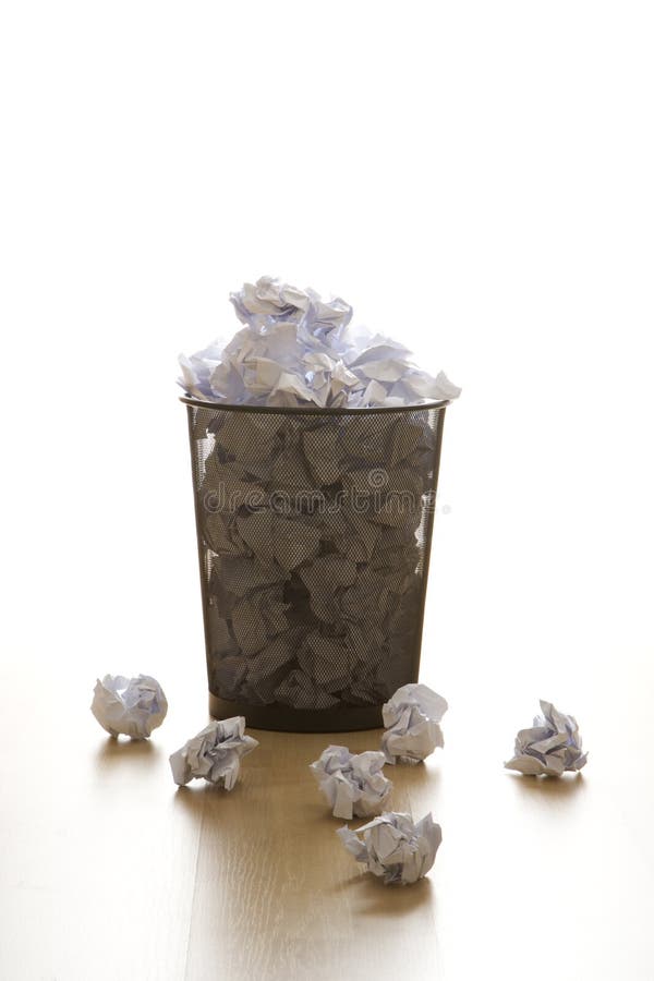 Trash can and paper. stock image. Image of colour, copy - 2425639