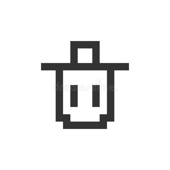 Trash Can Pixelated Ui Icon Stock Vector - Illustration of arcade ...